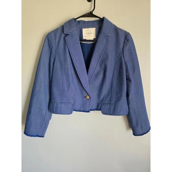 Anthropologie | Jackets & Coats | Anthropologie Cropped Cartonnier Blue ...